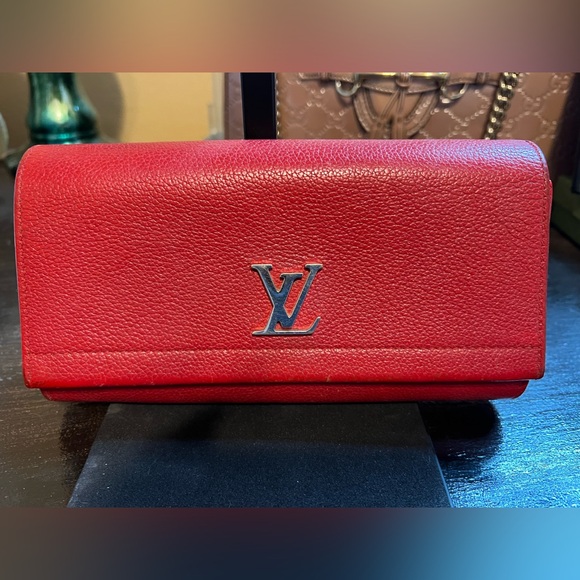 Louis Vuitton | Bags | Louis Vuitton Red Lock Me Wallet | Poshmark